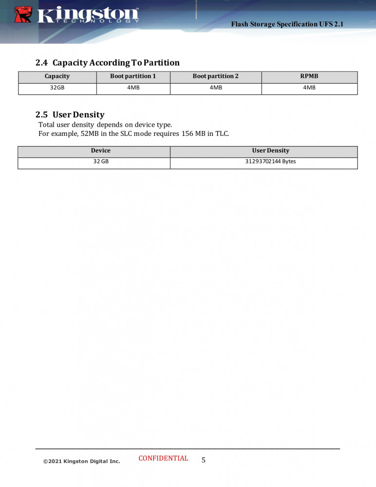 UFS32G-TXA7-GA20 datasheet page 5