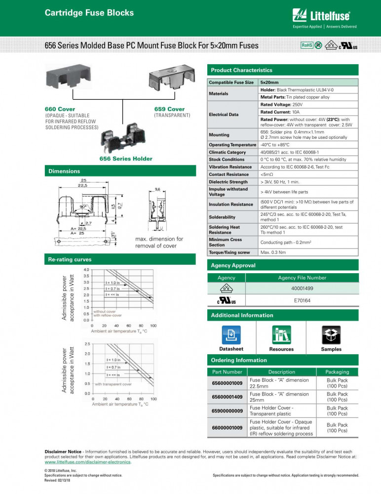 Littelfuse 656 Series and 65900000009 technical document