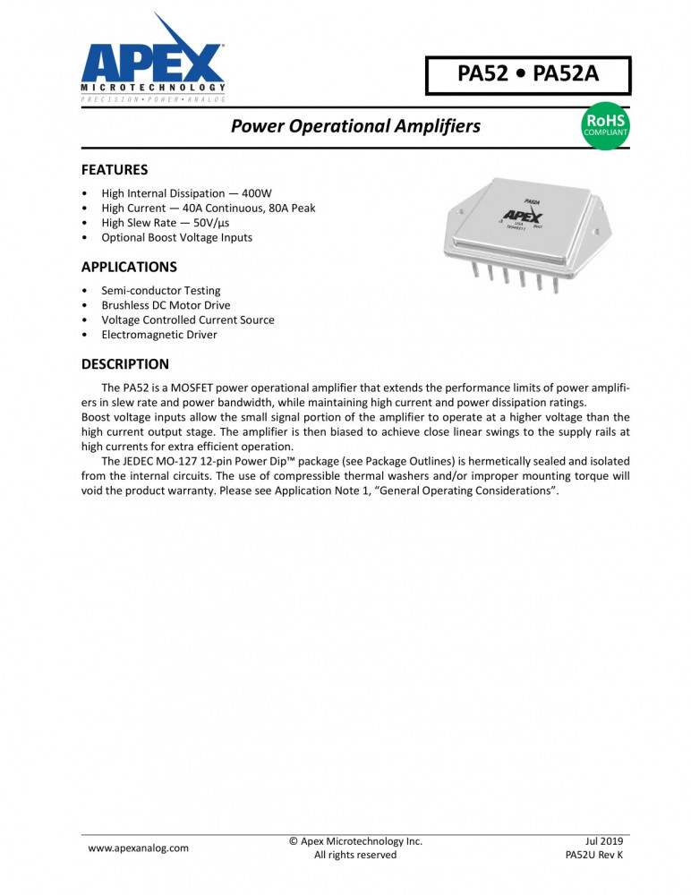 PA52 technical document page 1