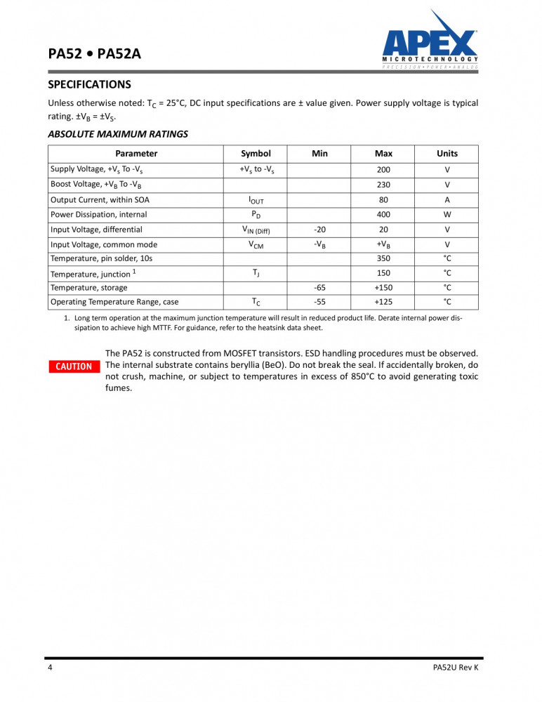 PA52 technical document page 4