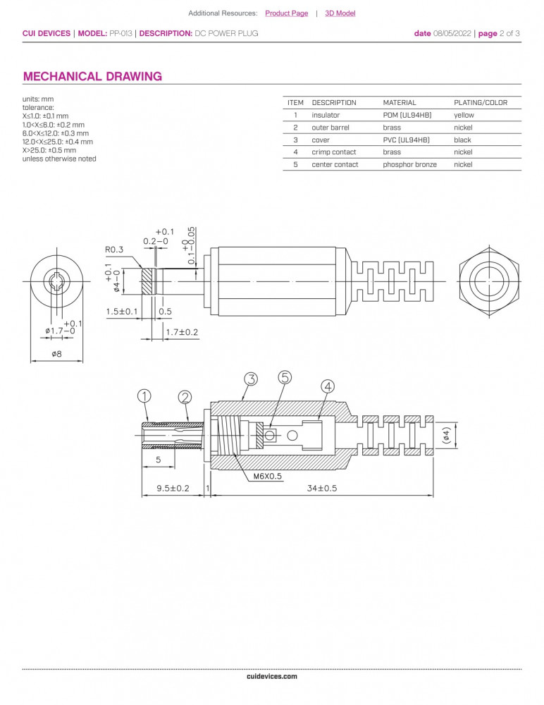 PP-013 datasheet page 2