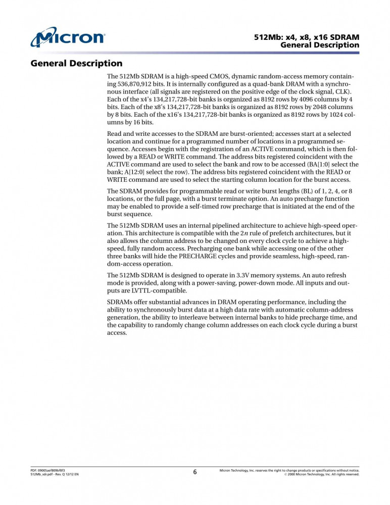 Datasheet page 6