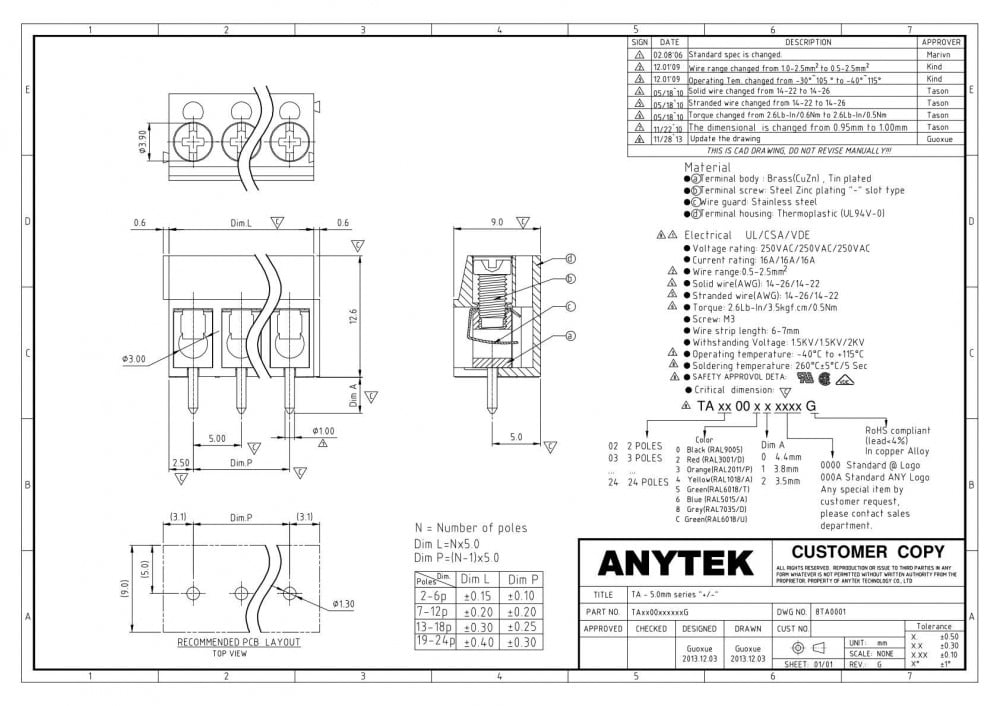 TA0201610000G technical drawing page 1