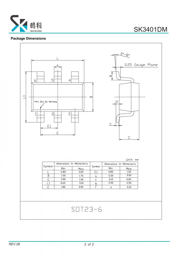 SK3401DM technical document page 2