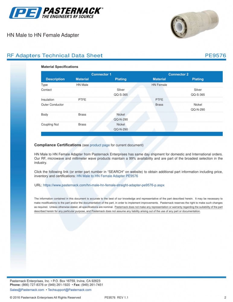 PE9576 technical document page 2