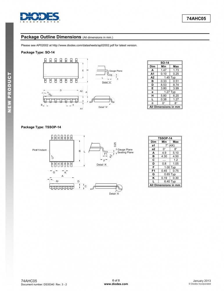 74AHC05S14-13 datasheet page 6