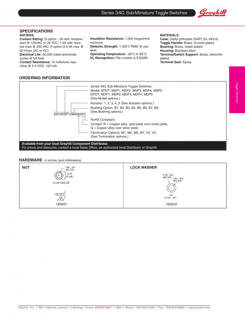 Grayhill Series 34C documentation page 4