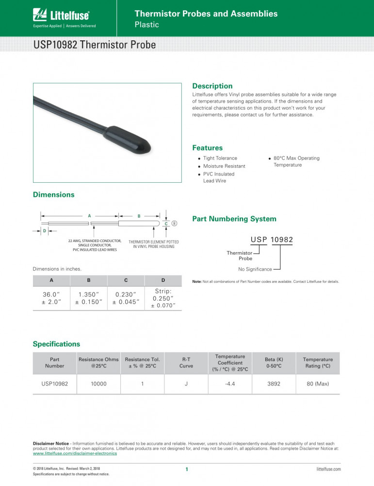 Littelfuse USP10982 technical document page
