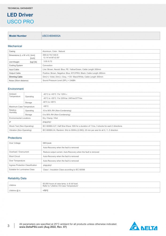 USCO-600400GA datasheet page 3