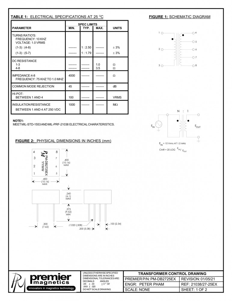 PM-DB2725EX technical document page 1