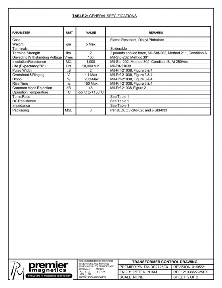 PM-DB2725EX technical document page 2
