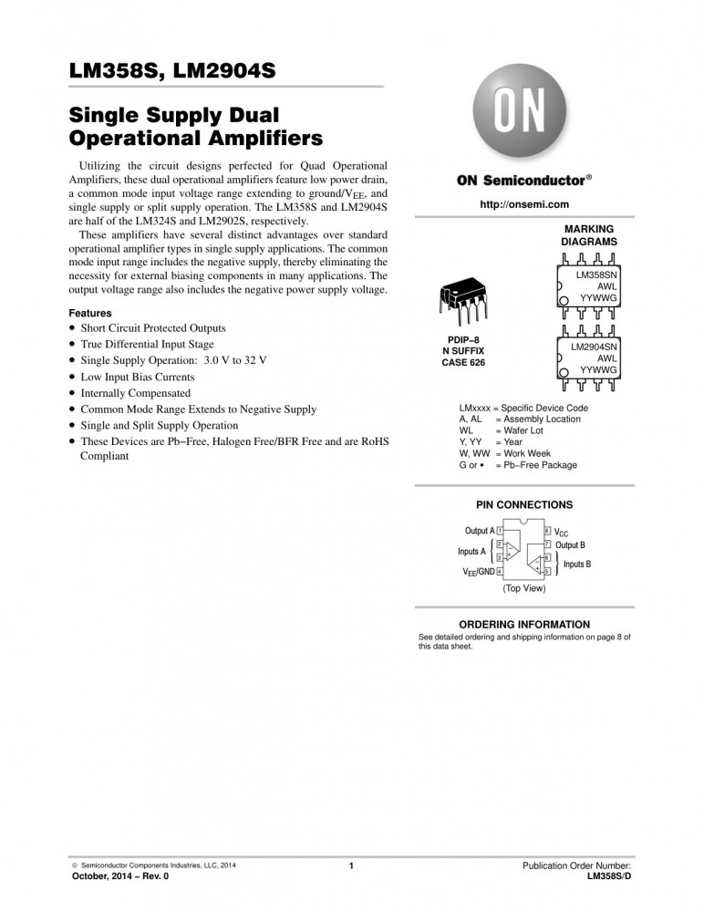 LM2904S datasheet page 1