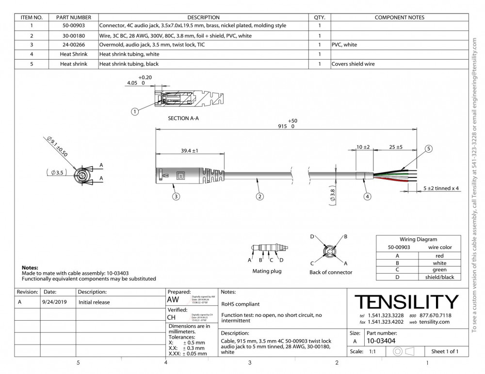 Tensility International 10-03404 product drawing