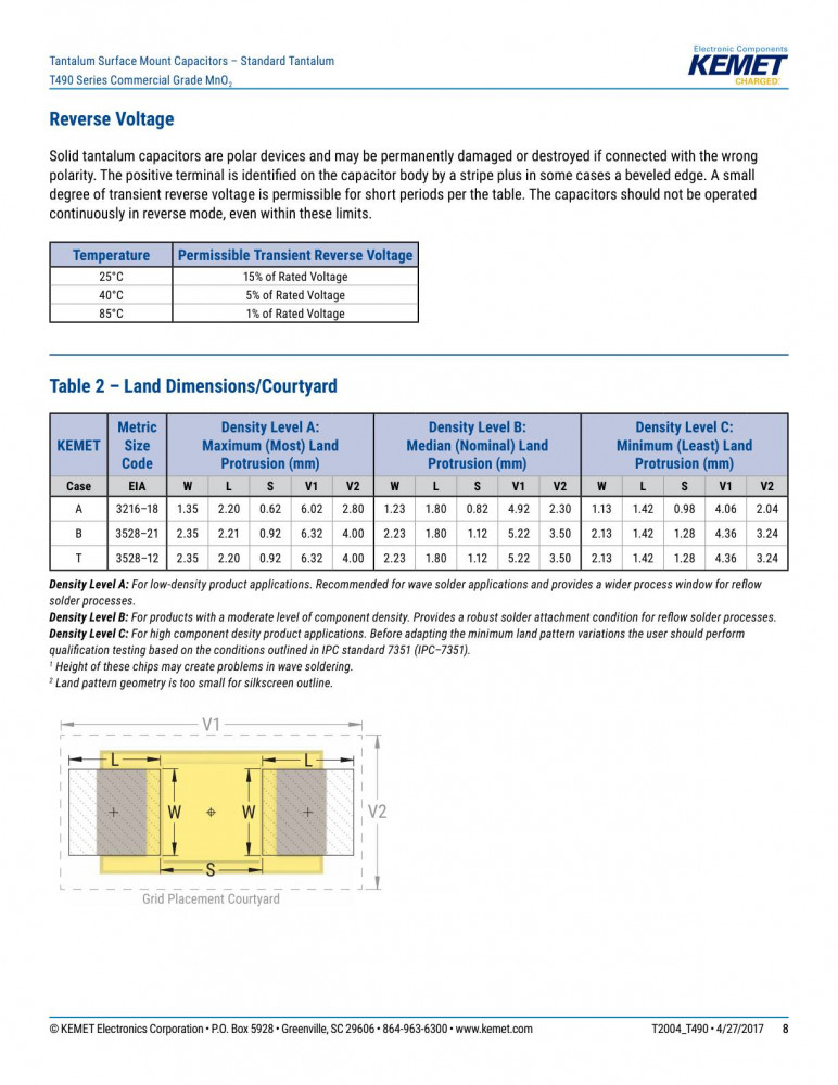KEMET T490 datasheet page 8