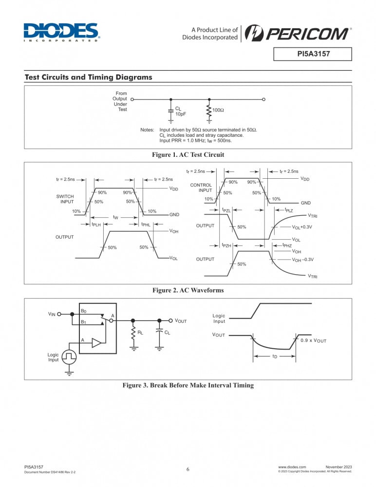 PI5A3157CEX datasheet page 6