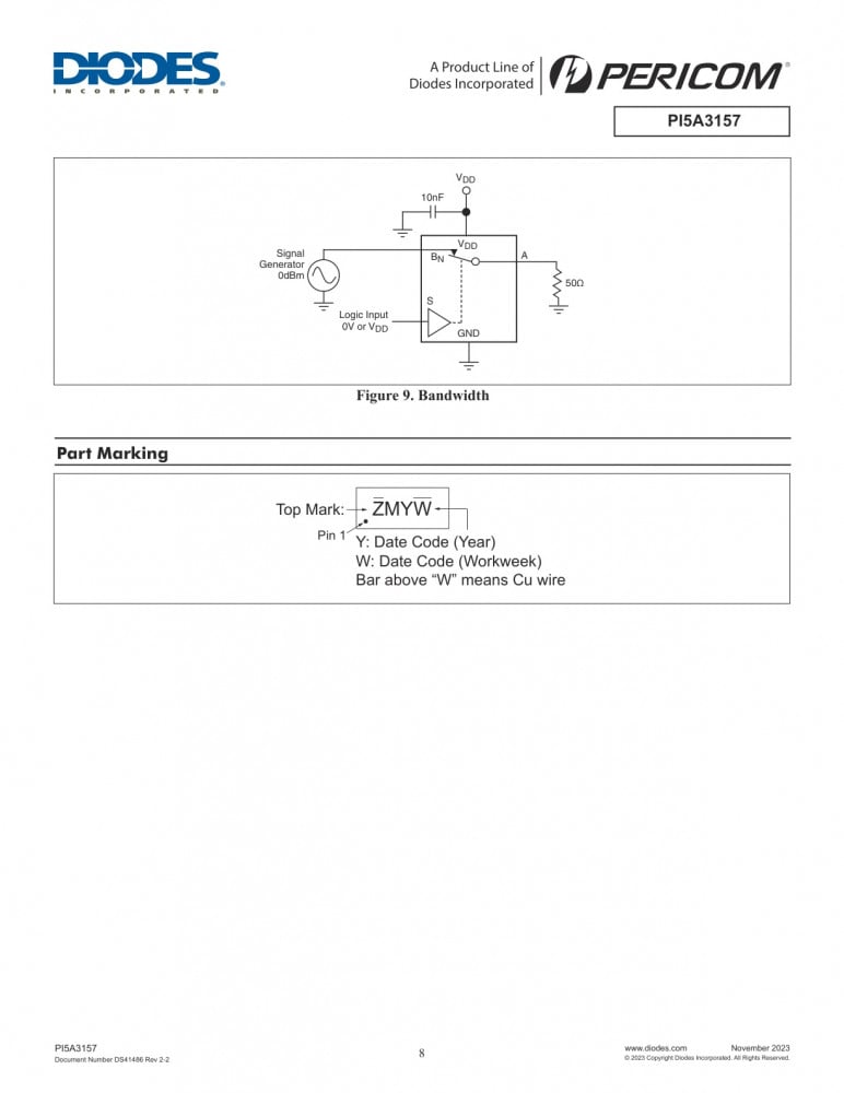 PI5A3157CEX datasheet page 8