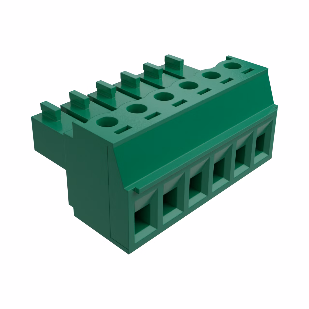 3.81mm Pitch Eurostyle Horizontal Plug, with Standard Imprinting, Green Housing, Gold (Au) Plated, 6 Circuits for sale