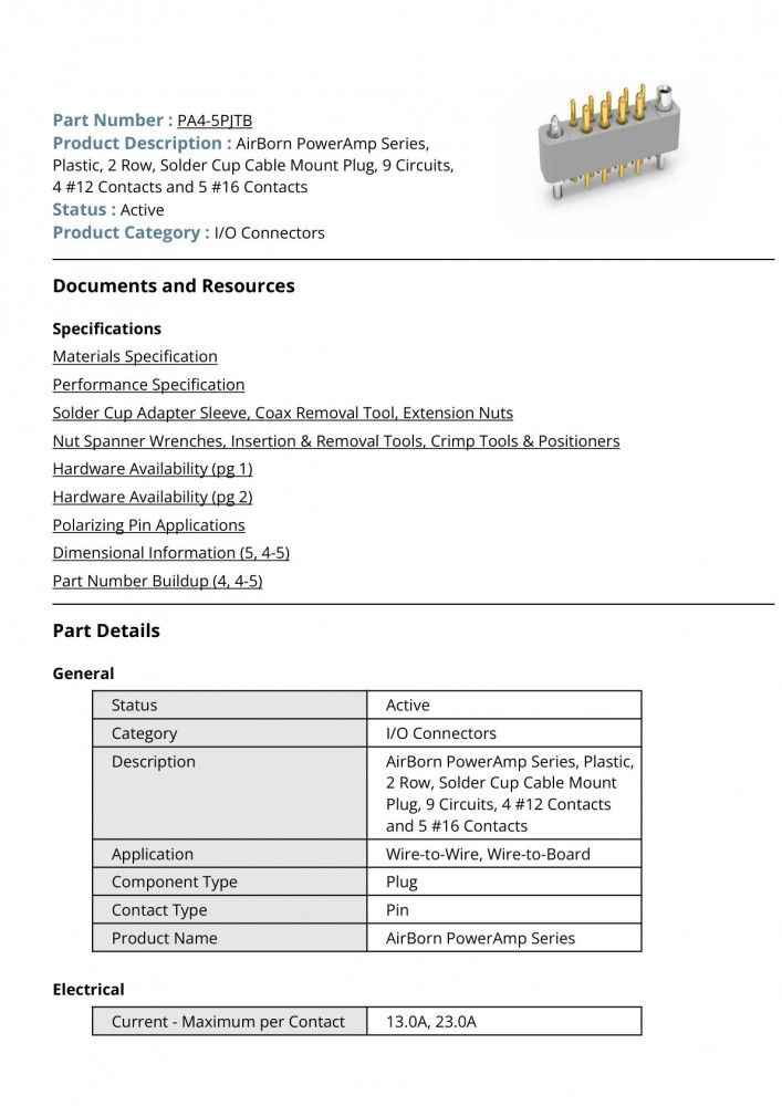 PA4-5PJTB technical document preview, page 1