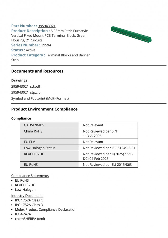 Technical document page 1 for product reference