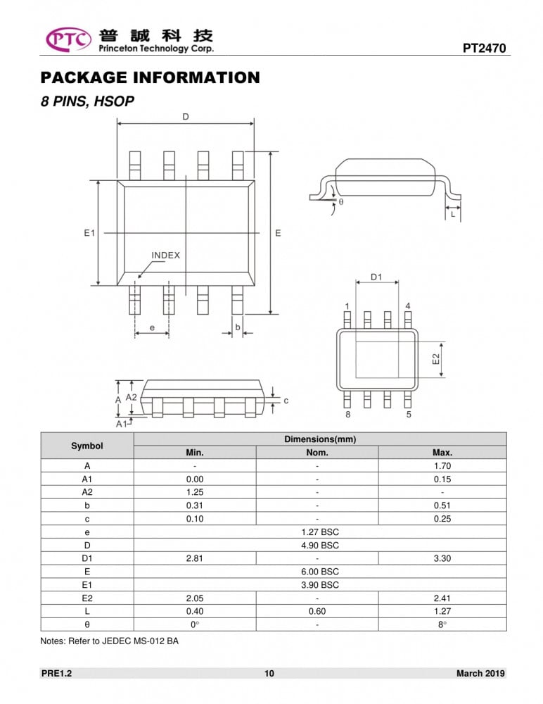 PT2470 datasheet page 10