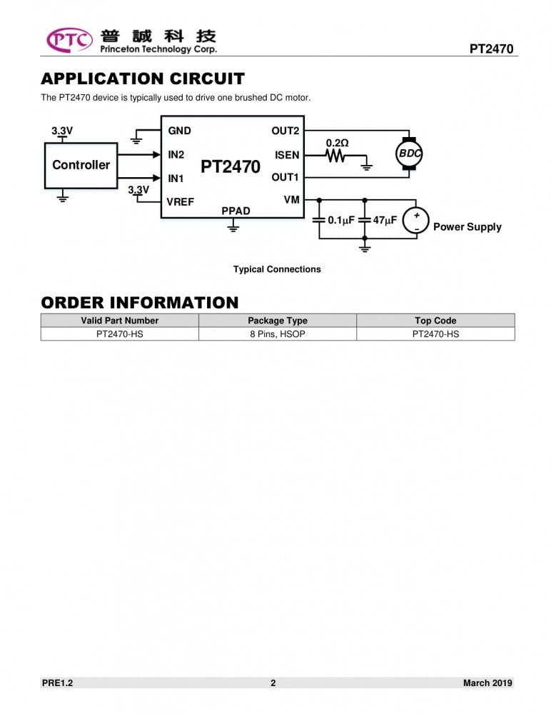 PT2470 datasheet page 2