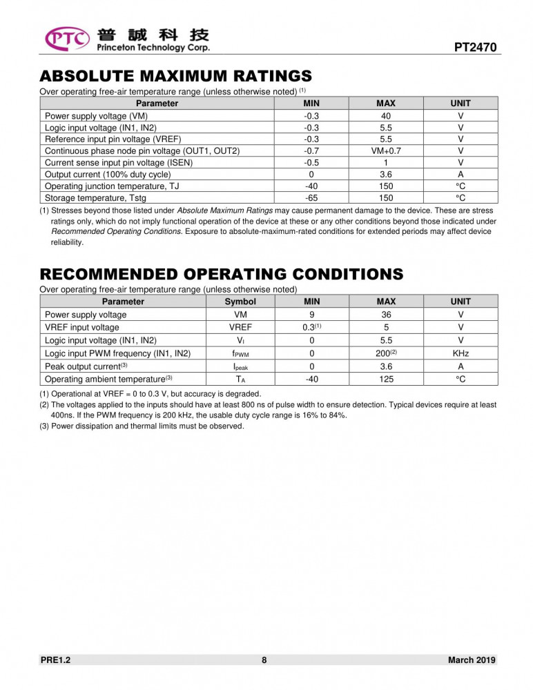 PT2470 datasheet page 8