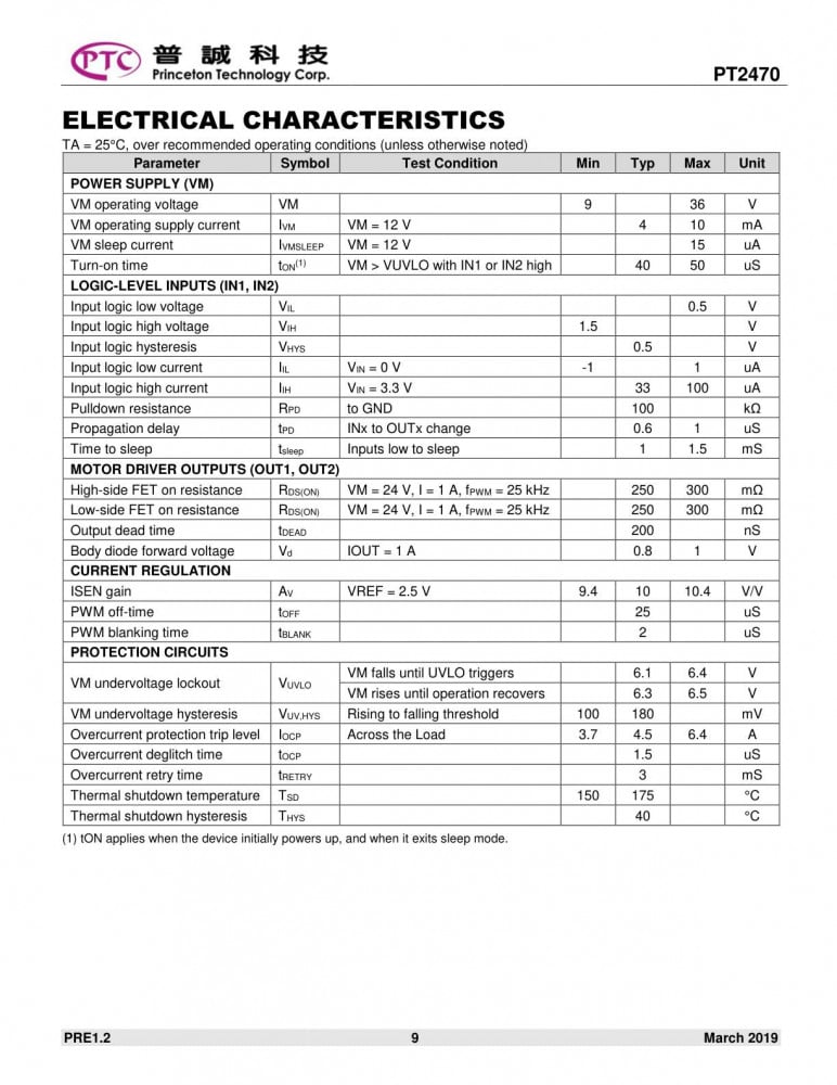 PT2470 datasheet page 9