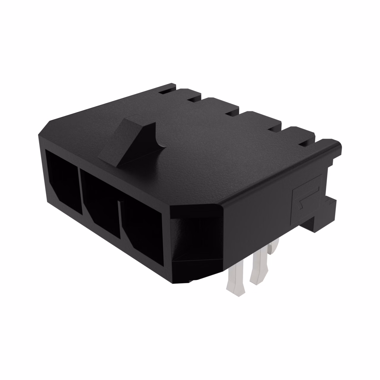 Micro-Fit+ Right-Angle Header, Through Hole, 3.00mm Pitch, Single Row, 3 Circuits, 1.52µm Matte Tin (Sn) Plating, Glow-Wire Capable, Press Clip, Black, 3.18mm PC Tail, Tray for sale
