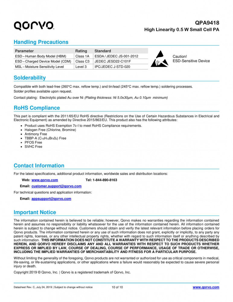 QPA9418 technical document page 10