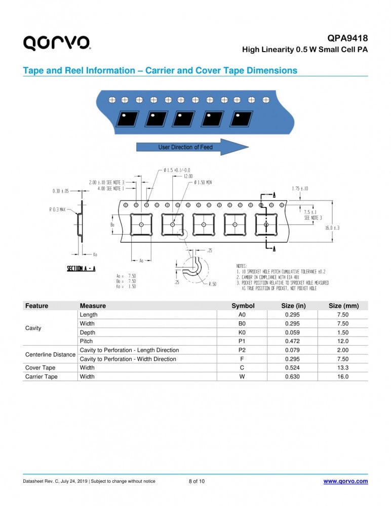 QPA9418 technical document page 8