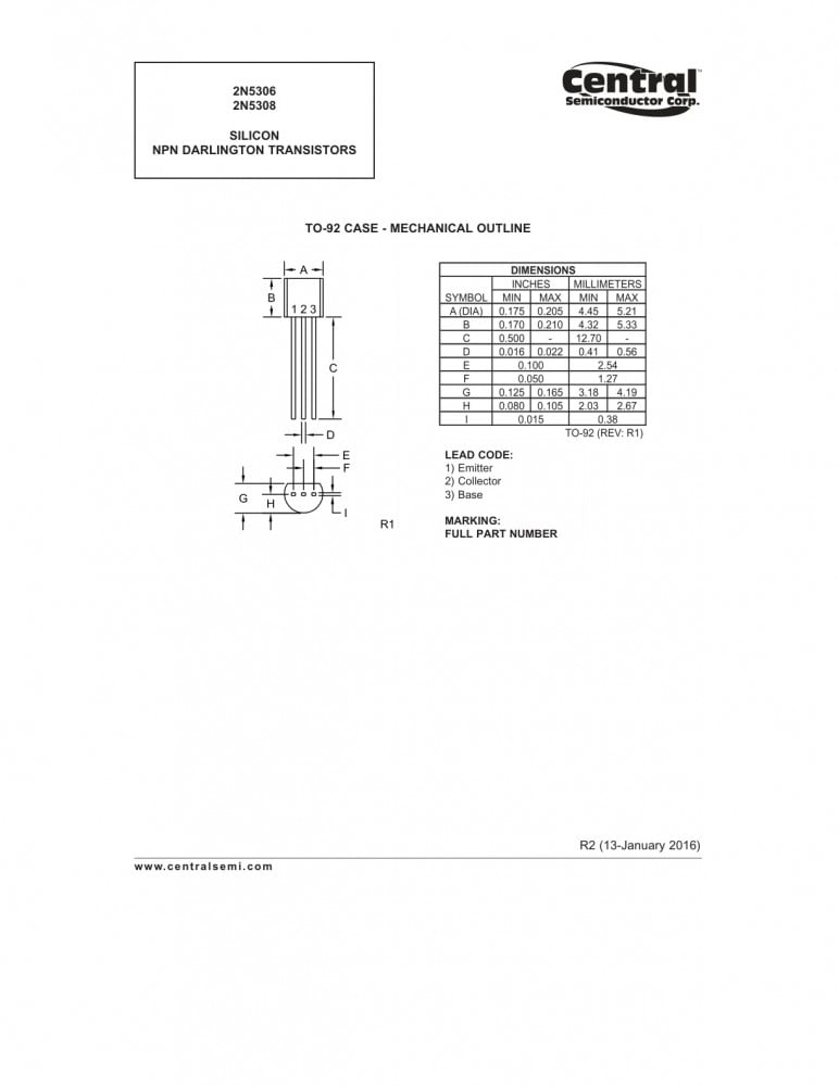 2N5306 TIN/LEAD datasheet page 2