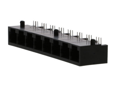 Modular Jack, Right-Angle, Low Profile, 6/4, 4 Ports