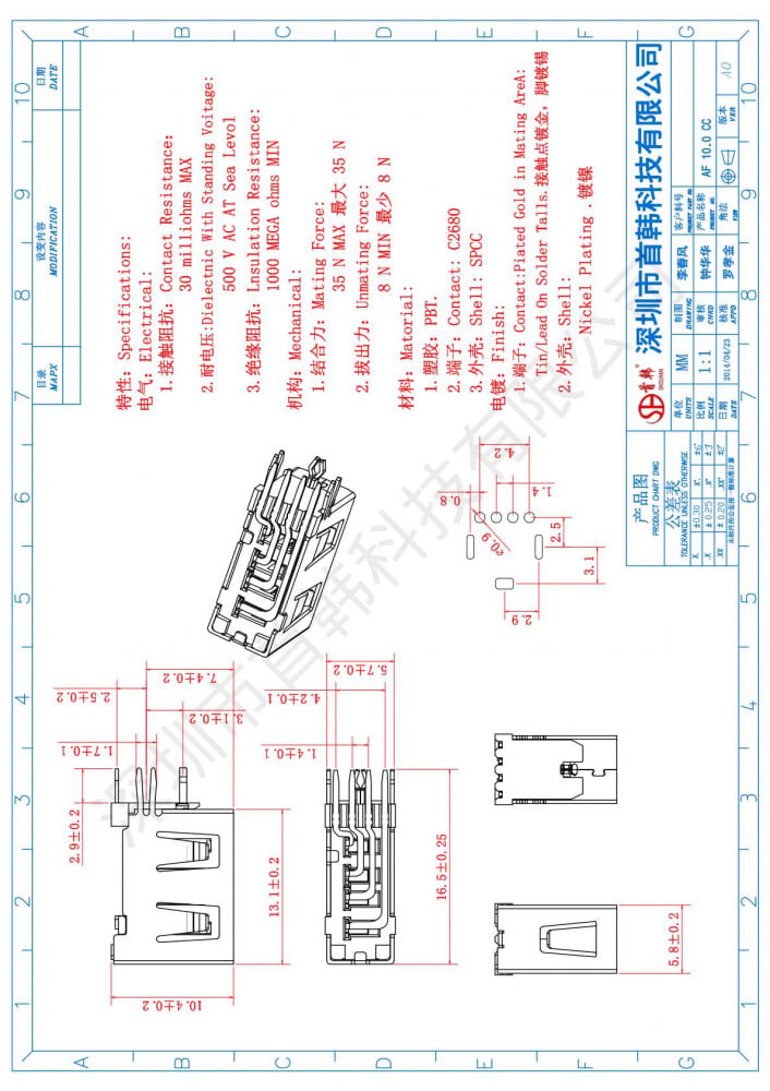 AF 10.0 CC specification page 1