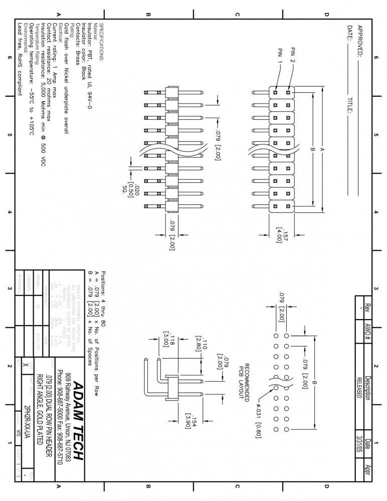 ADAM TECH 2PH2R-14-UA technical document page