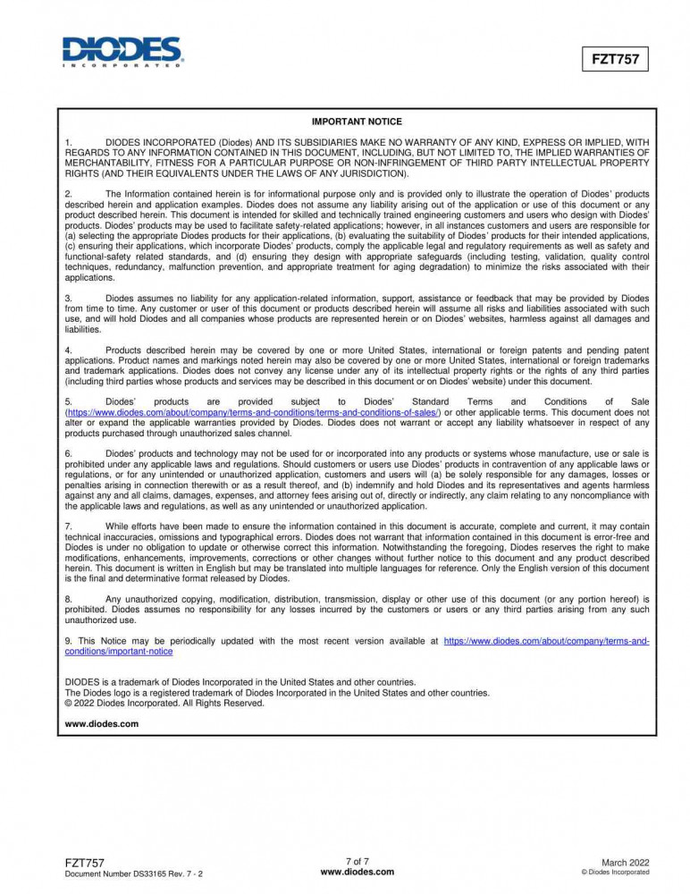 FZT757TA datasheet page 7