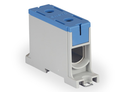 High Current Universal Clamp Terminal Block, 35.00mm DIN-rail or Screw Mount, 230.0A / 600V, Grey Housing and Cover, 1 Circuit