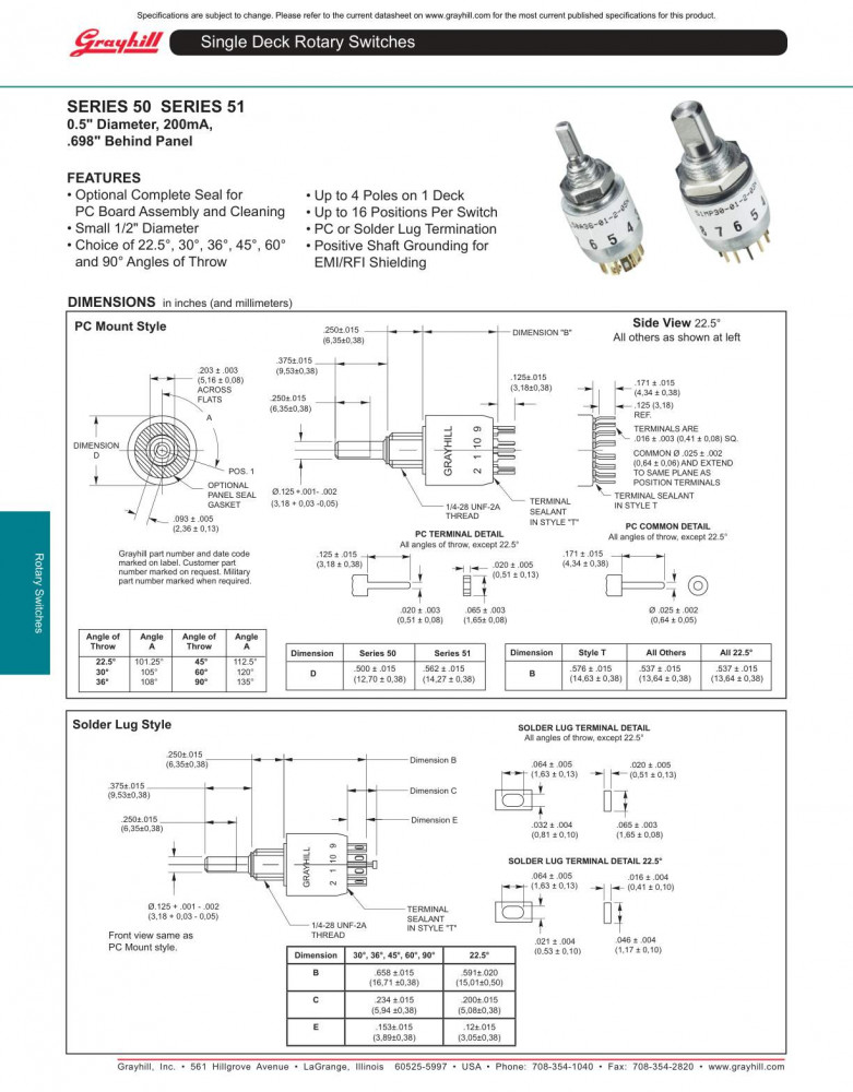 Grayhill technical document page 1