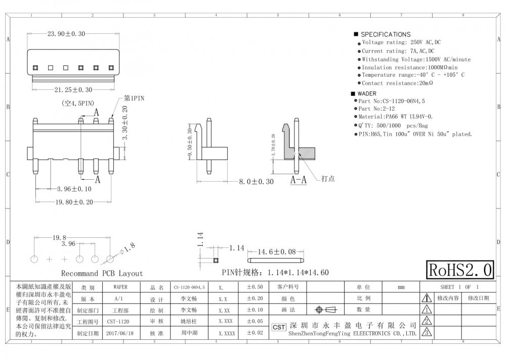 CST CS-1120-06N4.5/V0 technical drawing