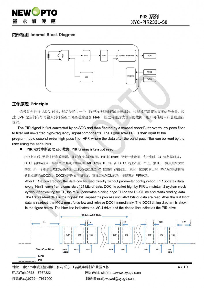 XYC-PIR233L-S0 datasheet page 4