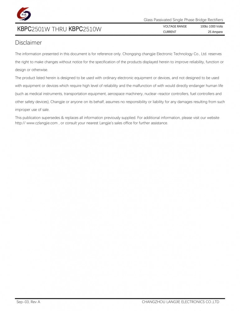 KBPC2510W datasheet page 3