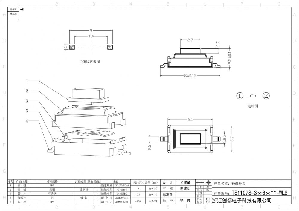 CAX TS1107S specification page 2