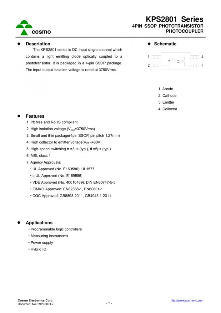 KPS28010A datasheet page 1