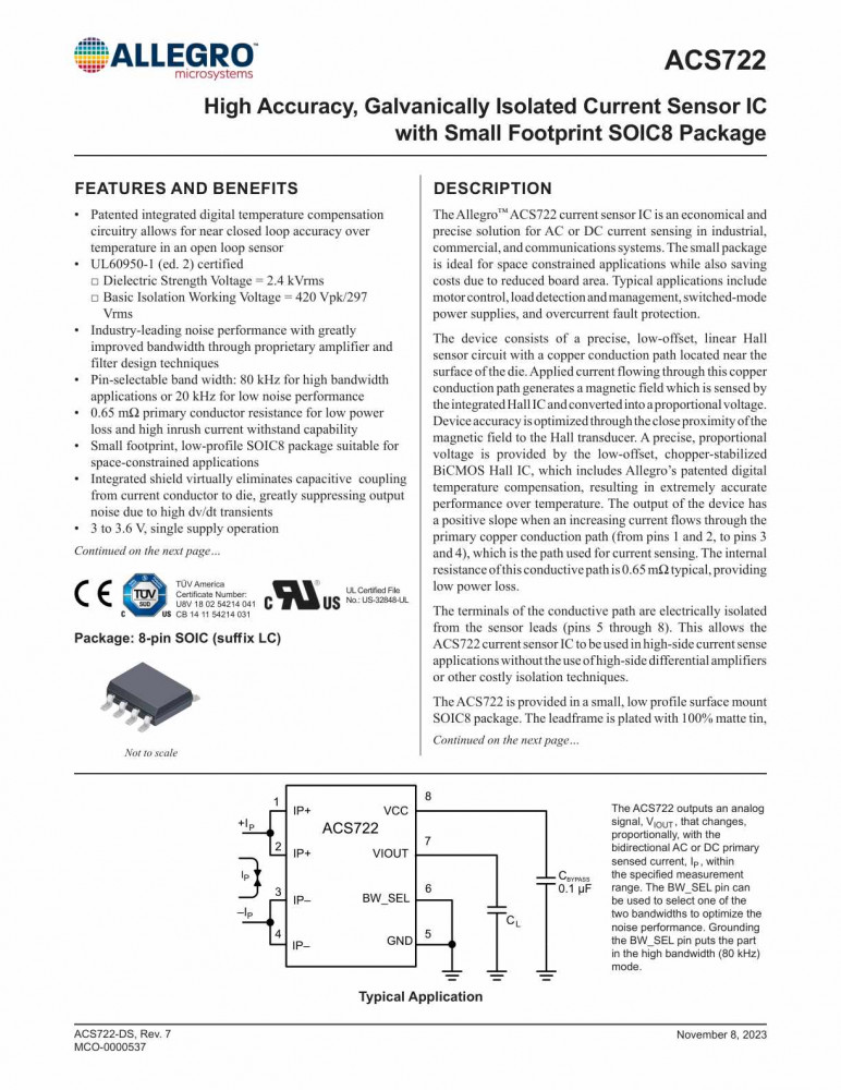 ACS722 datasheet page 1