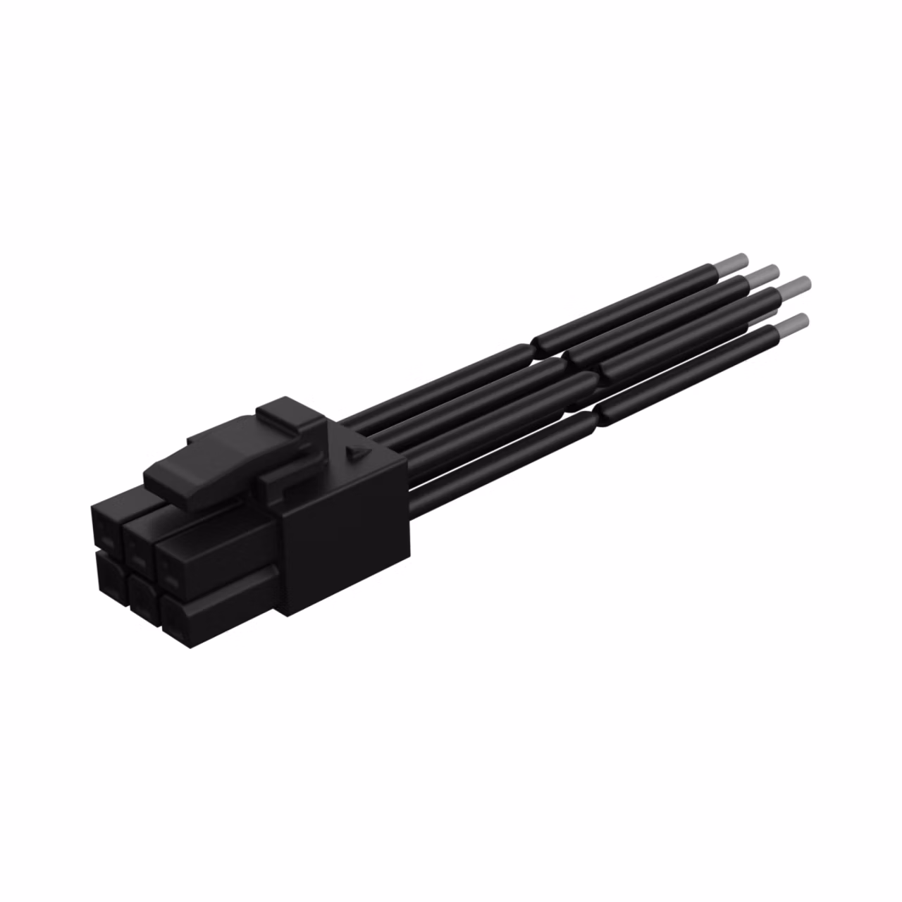 Mini-Fit Max-to-Pigtail Off-the-Shelf (OTS) Cable Assembly, Dual Row, Matte Tin (Sn) Plating, 6 Circuits, 300.00mm Length, Black for sale