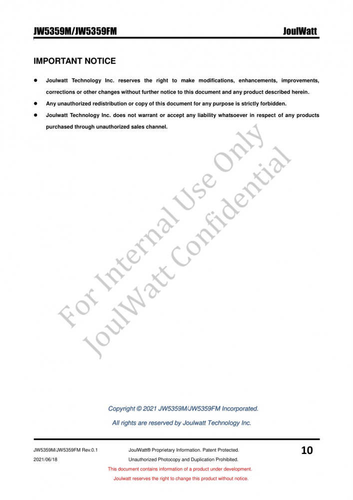 JW5359M datasheet page 10