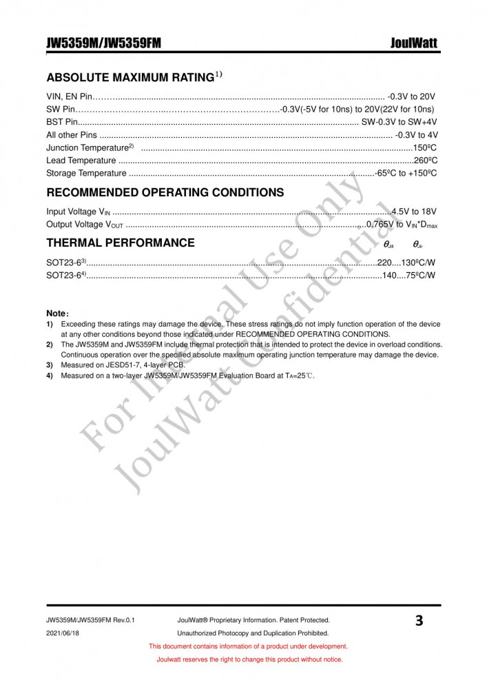 JW5359M datasheet page 3