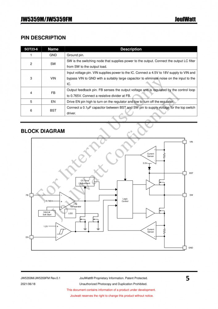 JW5359M datasheet page 5