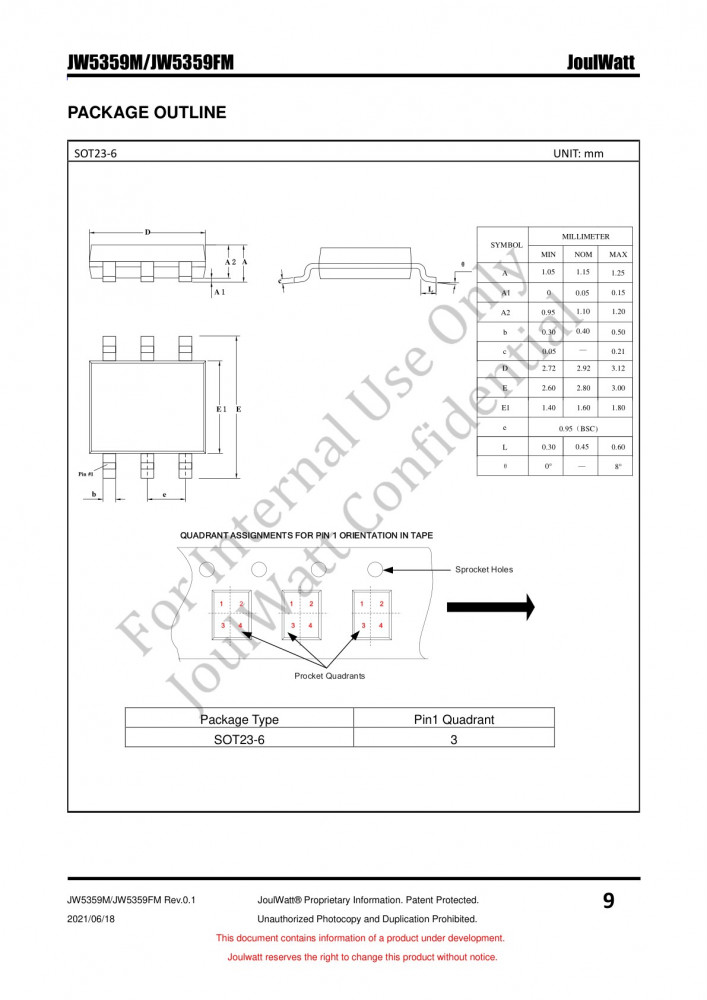 JW5359M datasheet page 9