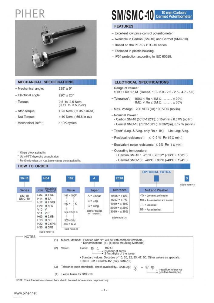 SMC10V10-253A2020-TA technical document page 1