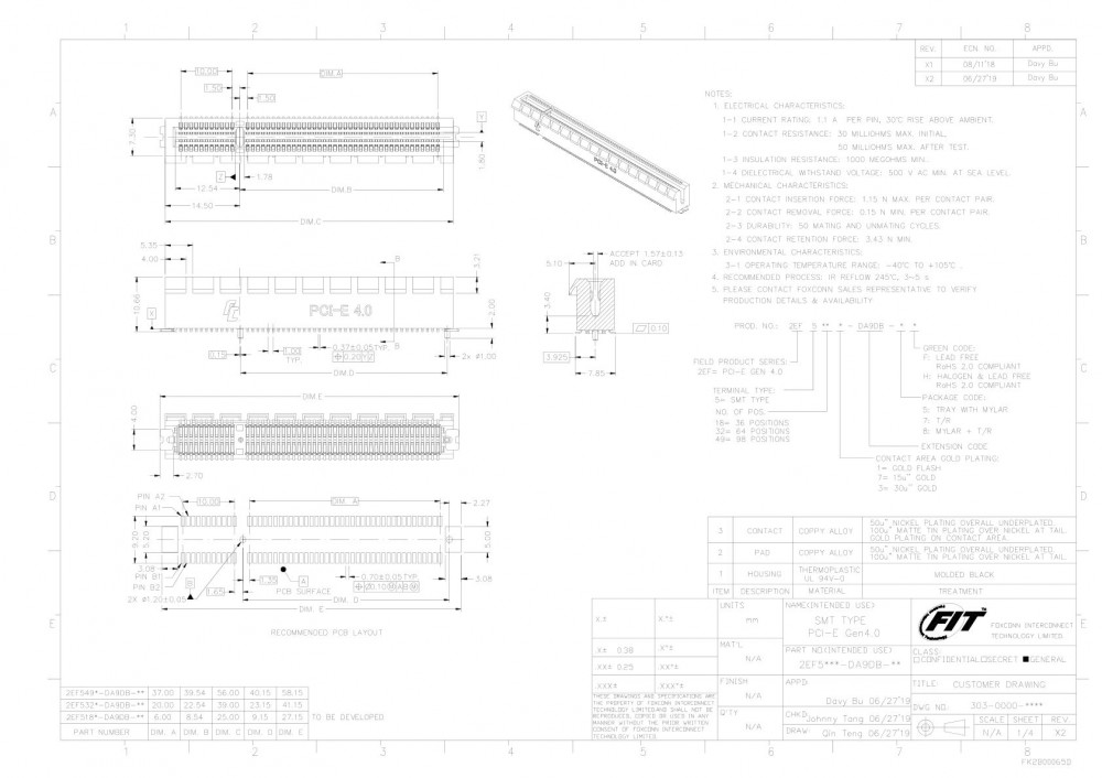 FOXCONN 2EF5497-DA9DB-8H drawing page 1